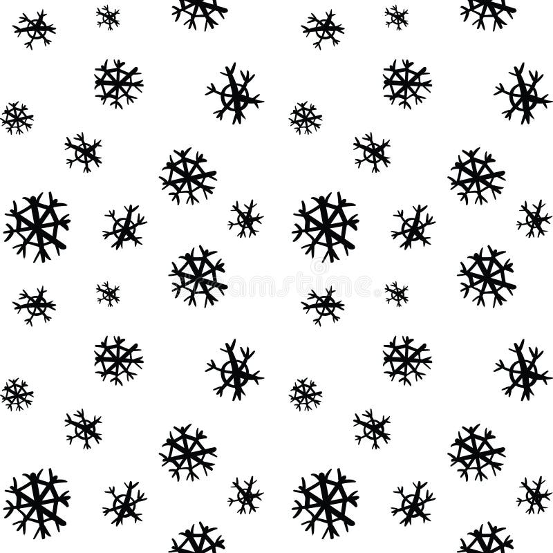 Black Sketch Greeting Snow Pattern Stock Vector - Illustration of drawn ...