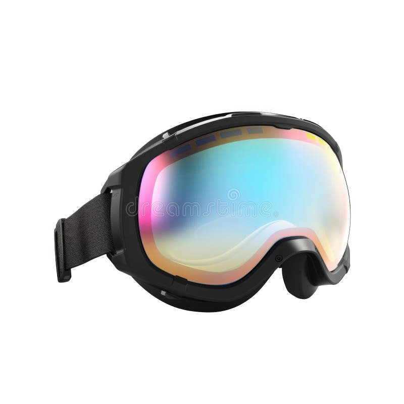 Black Ski Goggles with Iridescent Lens Stock Image - Illustration of ...