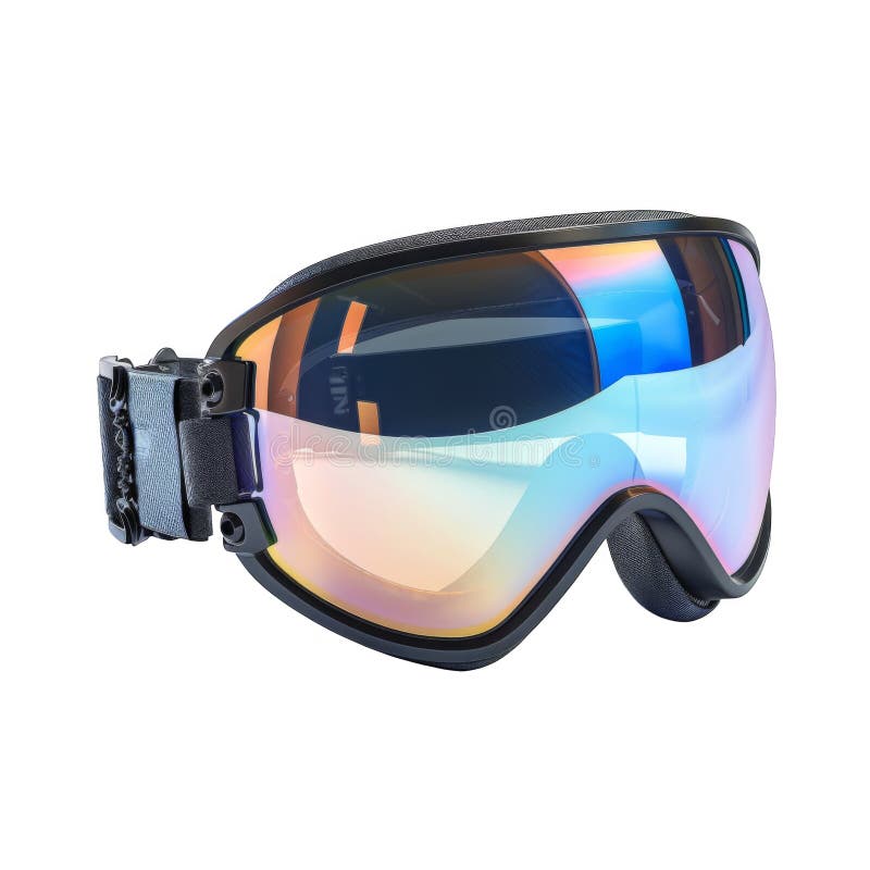 Black Ski Goggles with Iridescent Lenses Stock Image - Illustration of ...