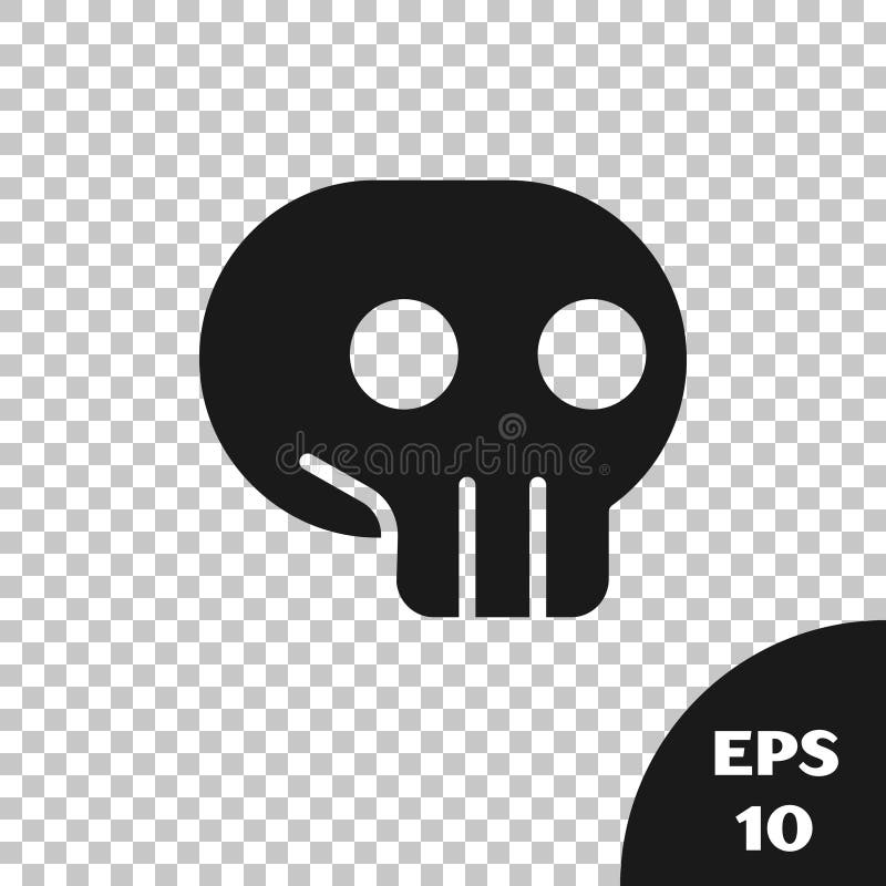 Black Skull Icon Isolated on Transparent Background. Vector Stock ...