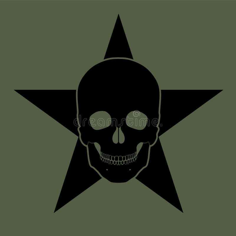 Black Skull on Star Military Symbol Stock Vector - Illustration of star, website: 344379290