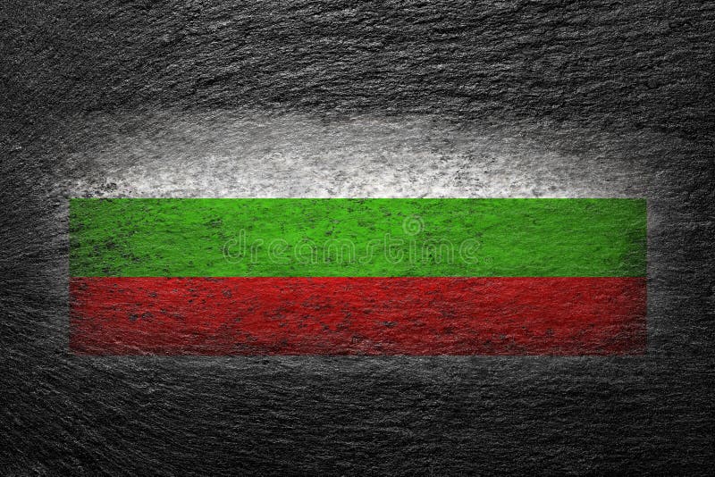 Flag of Bulgaria. Bulgarian Flag is Painted on a Black Stone Stock ...