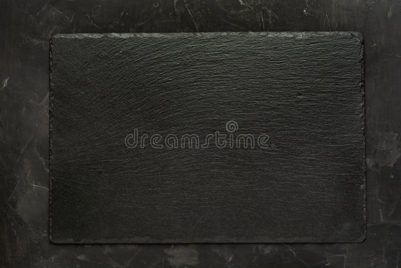 Black Slate Board for Serving with Copy Space Over Dark Background, Top ...