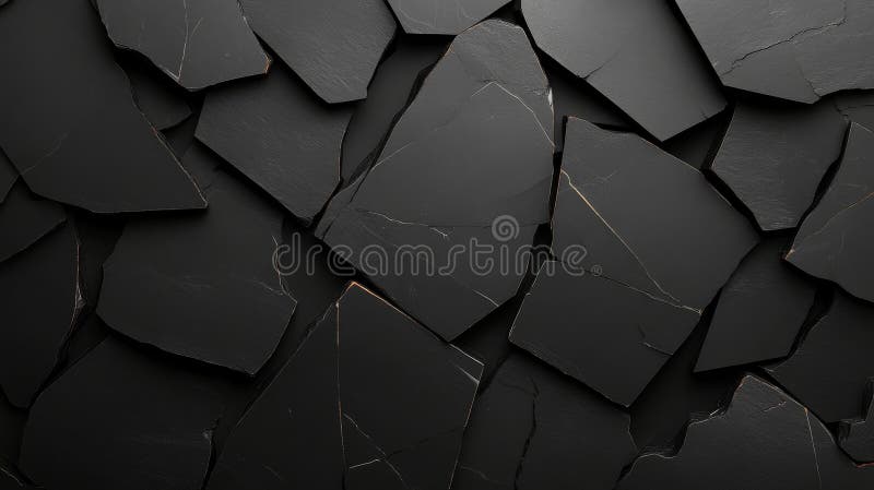 Black Slate Stones with Sharp Edges and Cracks Stock Illustration ...