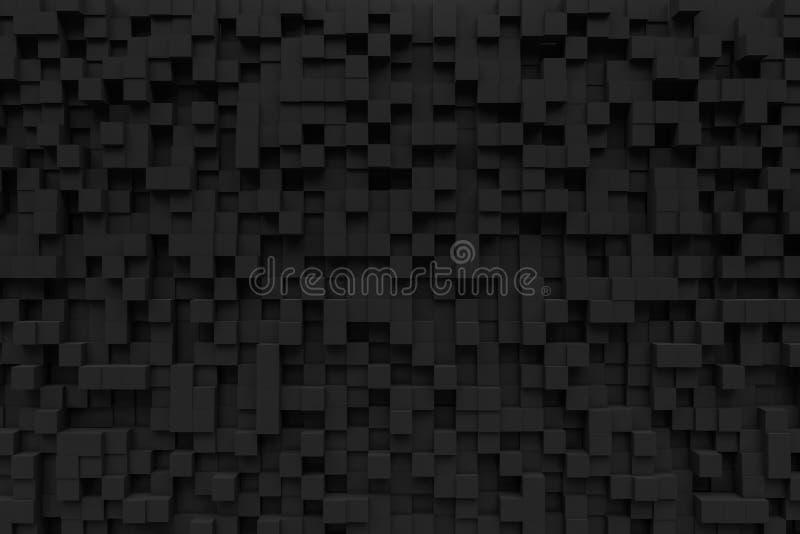 Black Small Box Cube Random Background Pixel Pandom 3d Rendering Stock ...