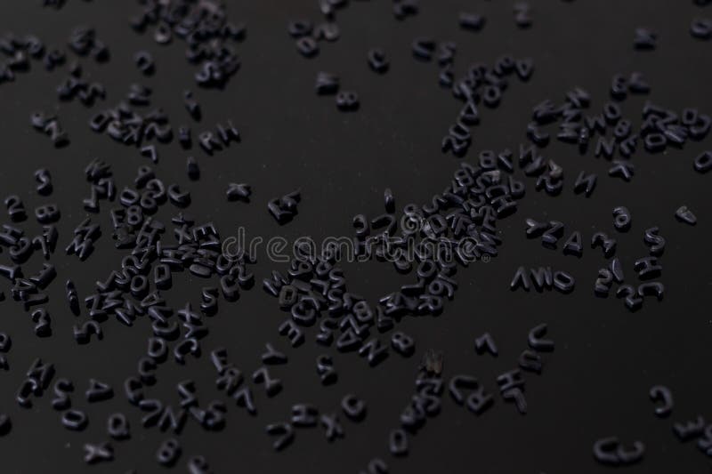 Black Small Letters of the English Alphabet on a Black Board Stock ...