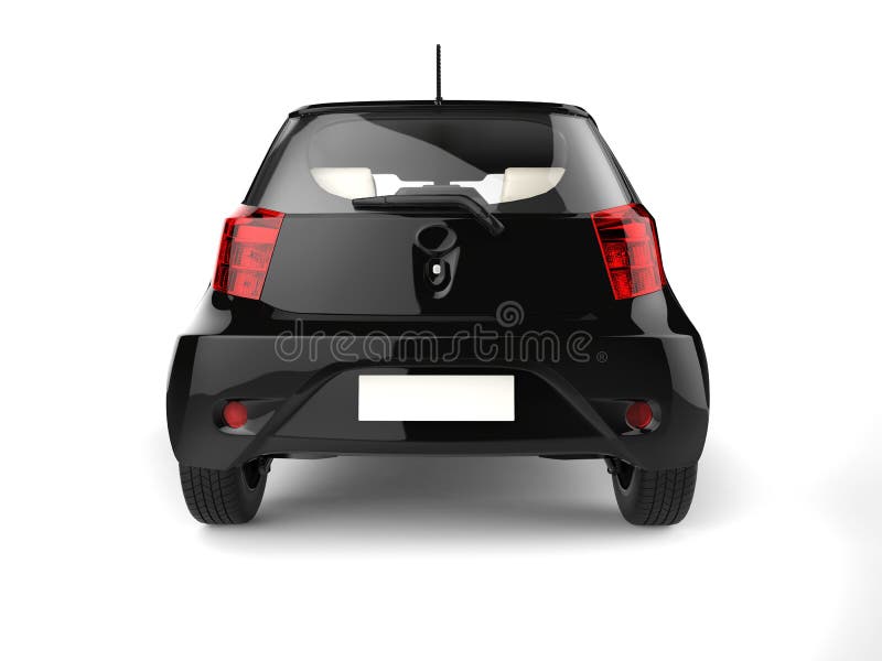 Black Small Urban Modern Electric Car - Back View Stock Illustration ...