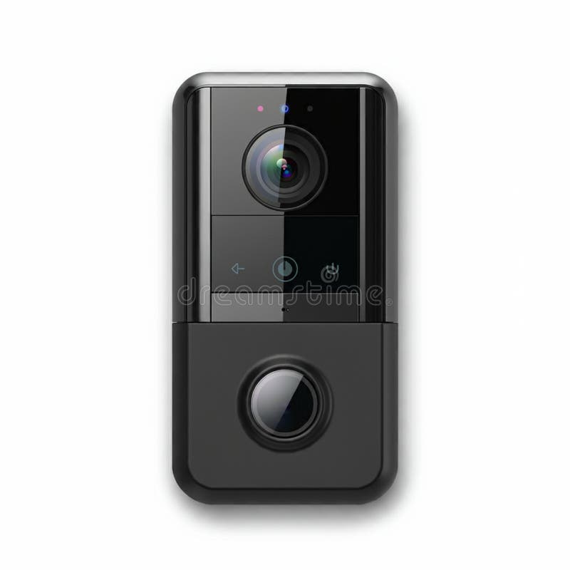 Black Smart Doorbell Camera with a Sleek Rectangular Design, Glossy ...