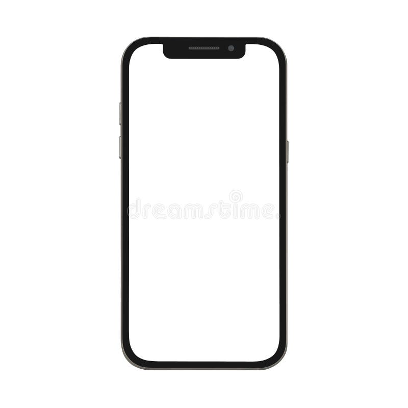 Black Smart Phone with Blank Screen Isolated on White Stock Image ...