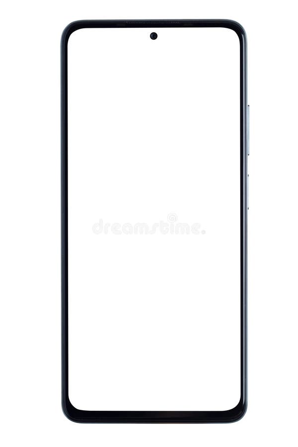 Black Smart Phone with Blank Screen Isolated on White Background Stock ...