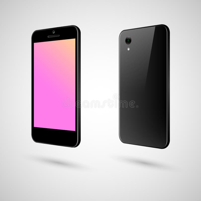 Black smart phone stock vector. Illustration of electronic - 39733855