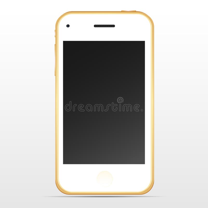 Black Smart Phone. Front View for Print, Web, Application Stock Vector ...