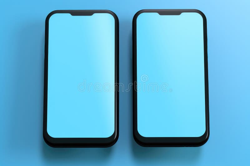 Black Smart Phones Side by Side Stock Photo - Image of mock ...