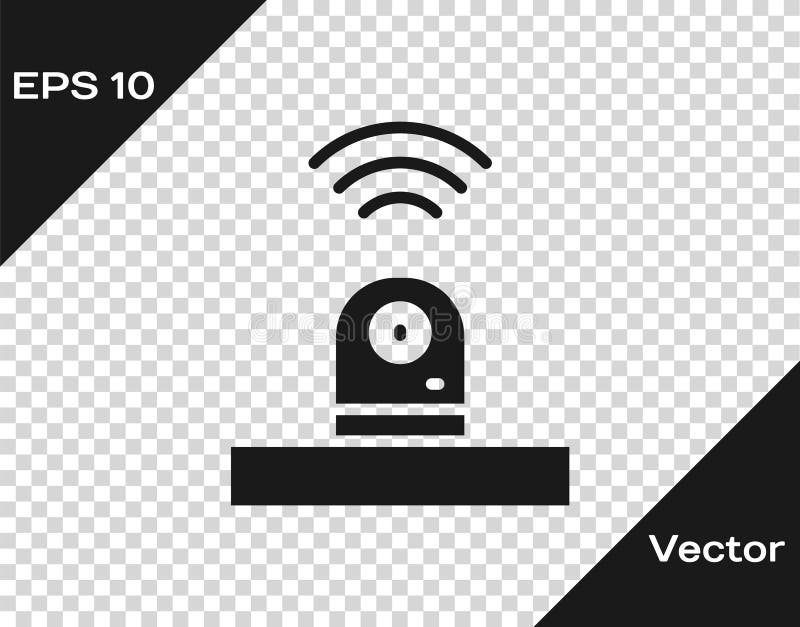 Black Smart Security Camera Icon Isolated on Transparent Background ...