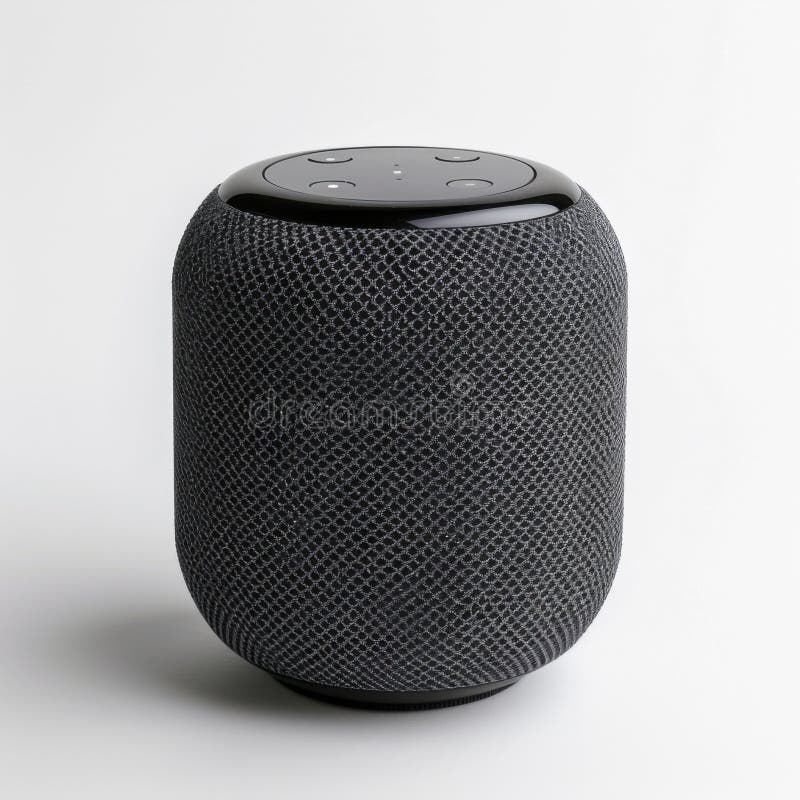 Black Smart Speaker with Touch Controls in Minimalist Modern Design ...