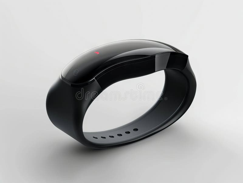 A Black Smart Watch with a Red Button Stock Photo - Image of wedding ...