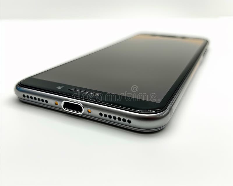 A Black Smartphone with the Back Facing Up Stock Photo - Image of ...