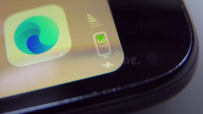 Black Smartphone with Battery Indicator on the Screen. Battery Half ...