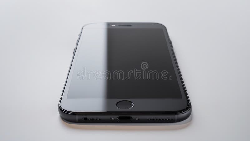 A Black Smartphone with a Blank Screen Stock Illustration ...