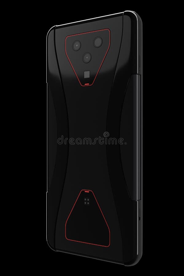 Black Smartphone with Cameras, Concept of Mobile Gaming or Streaming ...