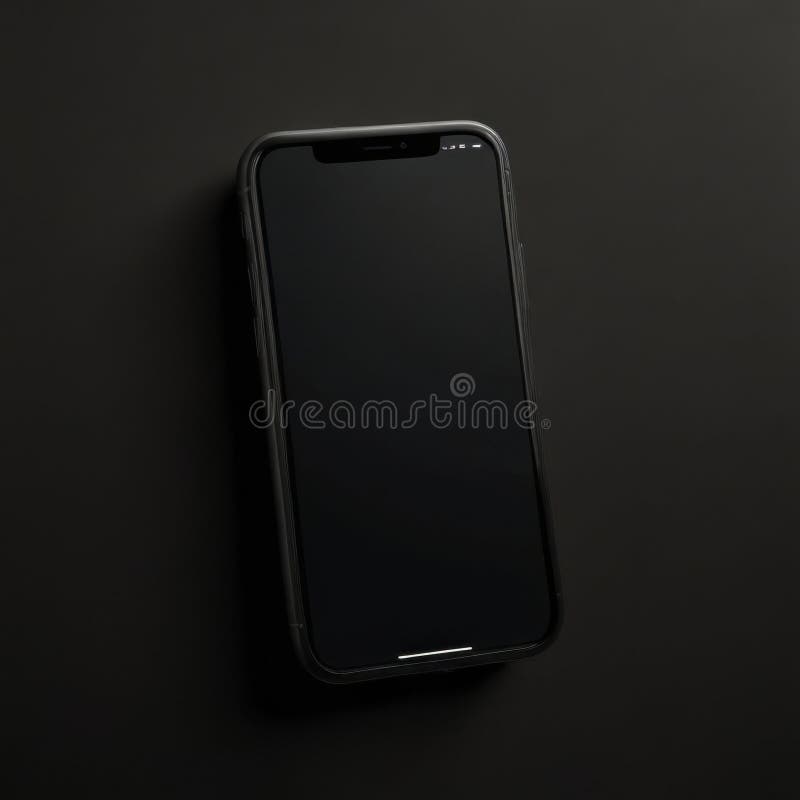 Black Smartphone on Dark Background, Mobile Technology, Screen Mockup ...