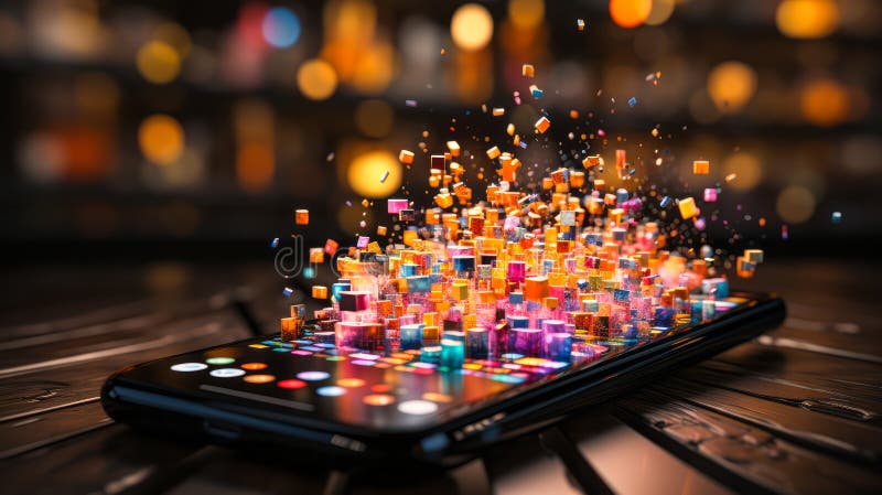 Black Smartphone Displaying Array of Downloaded Applications Next-Gen ...