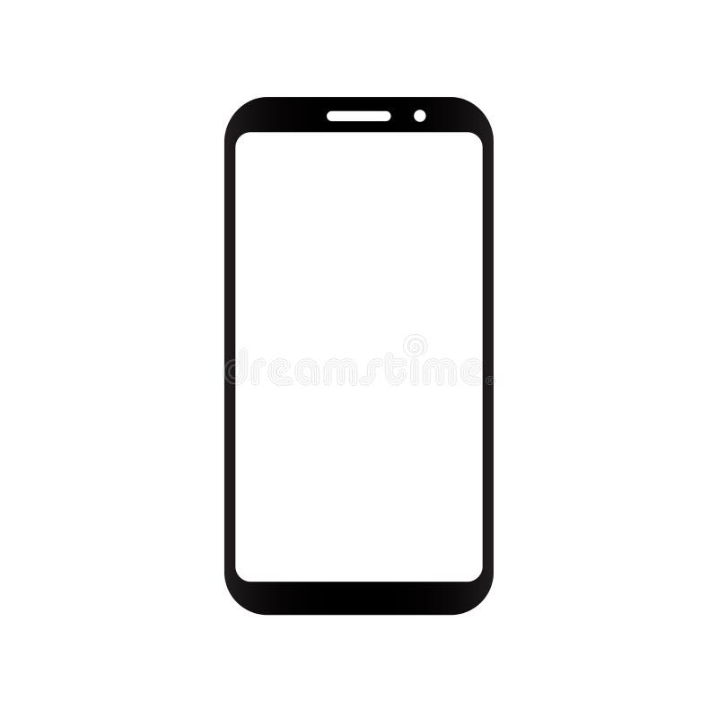 Black Smartphone with Empty Touch Screen, Model Mobile - Vector Stock ...