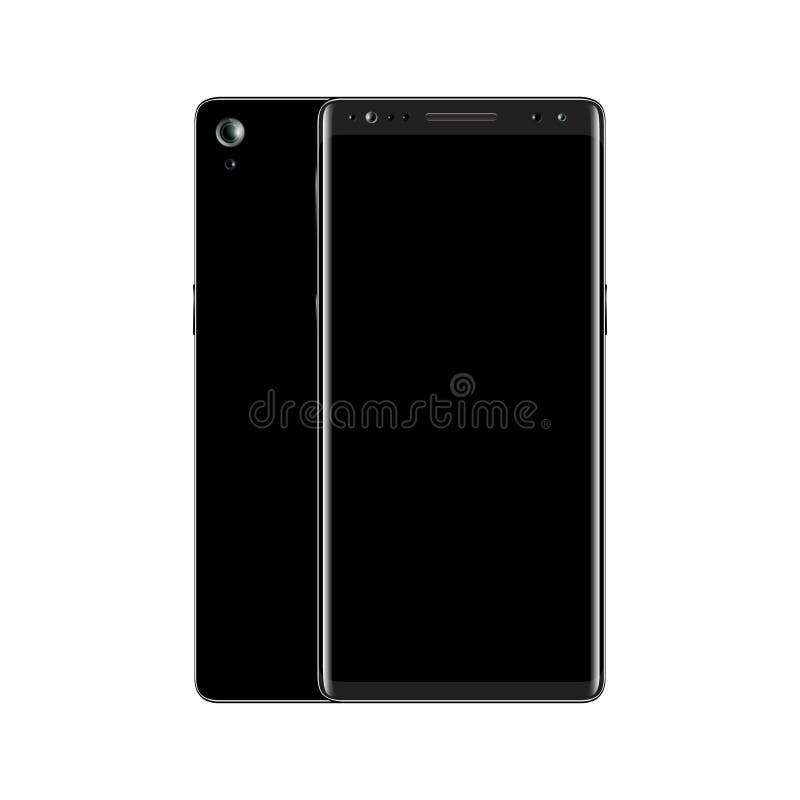 Smartphone. Front and Back View Illustration Stock Illustration ...