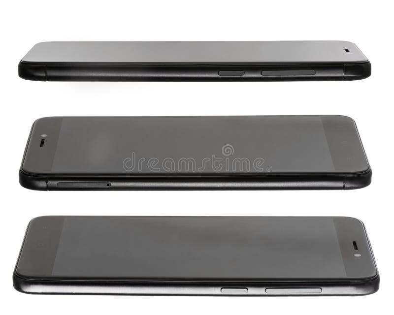 Black smartphone isolated stock image. Image of blank - 124980929
