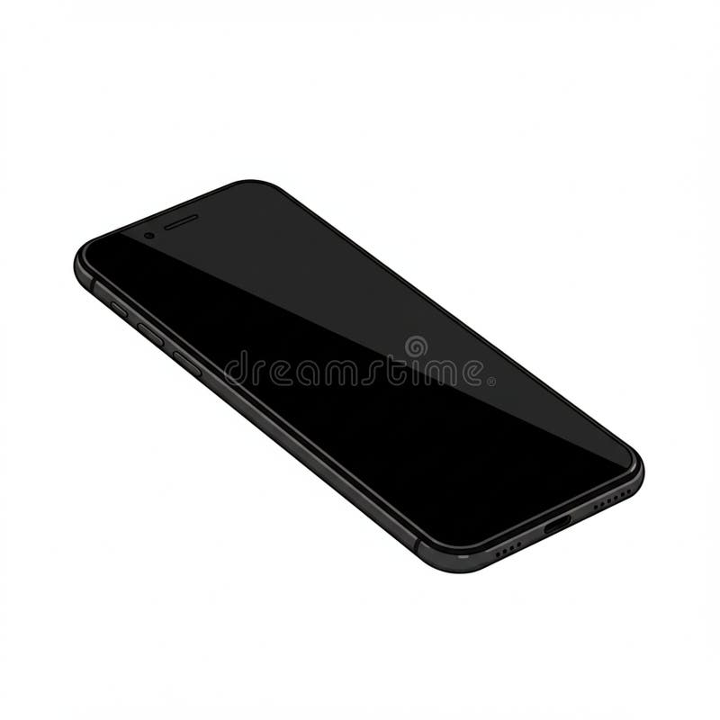 Black Smartphone with a Rectangular Shape and Rounded Corners ...