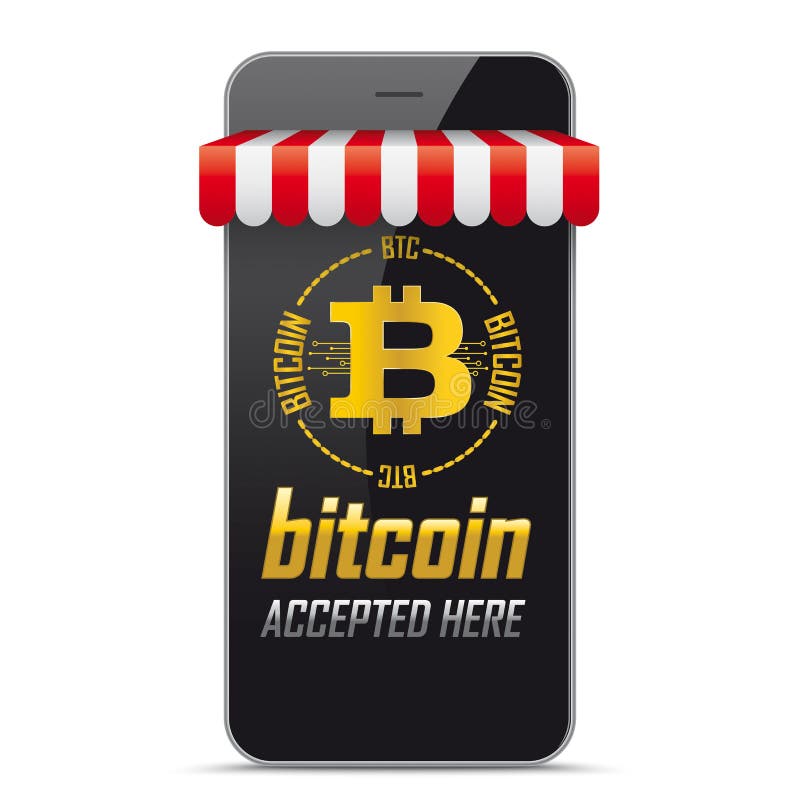 Smartphone Shop Marquee Bitcoin Accepted Here Stock Vector ...