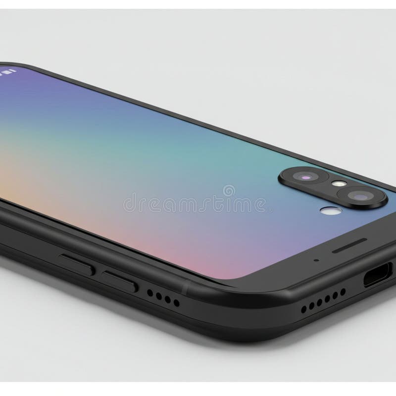 Black Smartphone with a Sleek Design, Lying on a Flat Surface. the ...