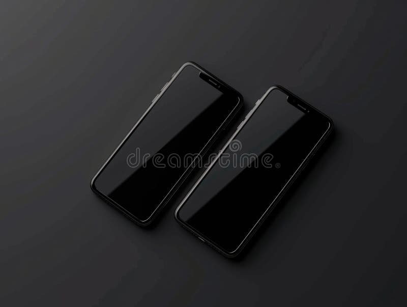 Black Smartphones Side by Side Stock Image - Image of slim, sleek ...