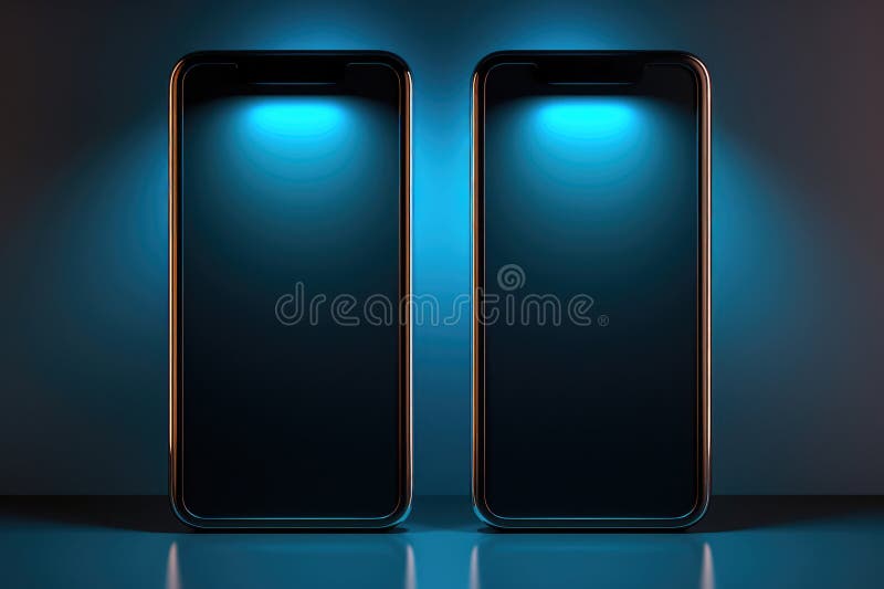 Black Smartphones Side by Side Stock Photo - Image of communication ...
