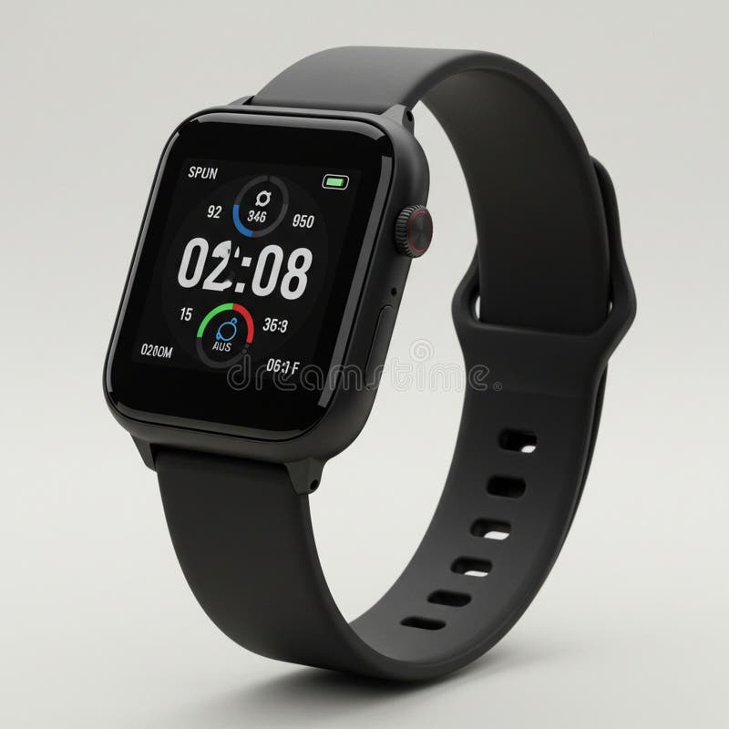Black Smartwatch Featuring a Rectangular Touchscreen Display. the ...