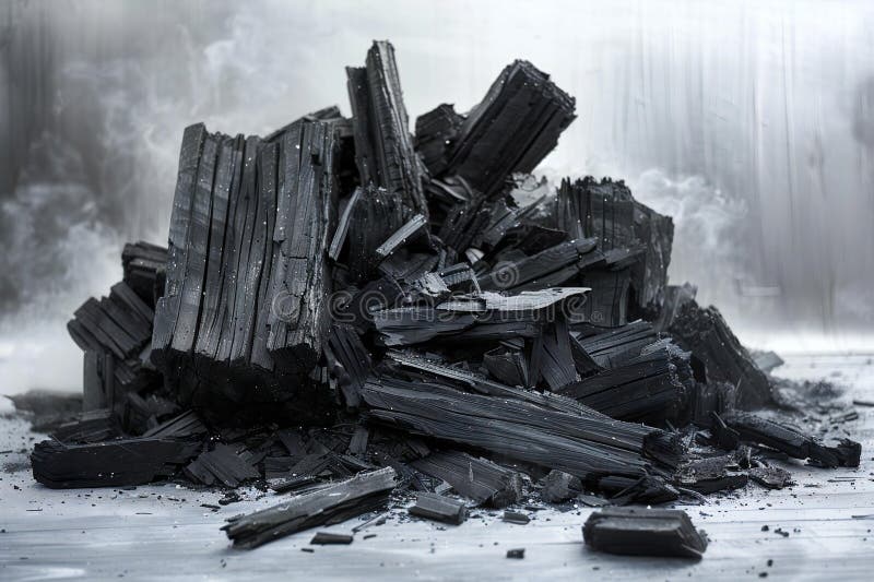 Black Smashed Wood Logs on the Floor, High Quality, High Resolution ...