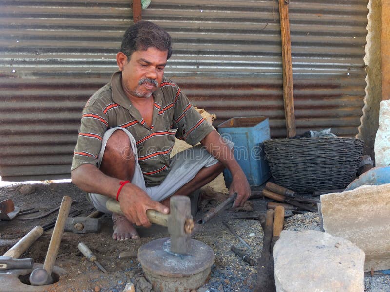 Black Smith in a Market Szene in India Editorial Photo - Image of ...