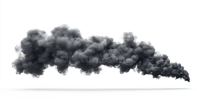 Black Smoke Cloud Billowing from an Unknown Source Against a Plain ...