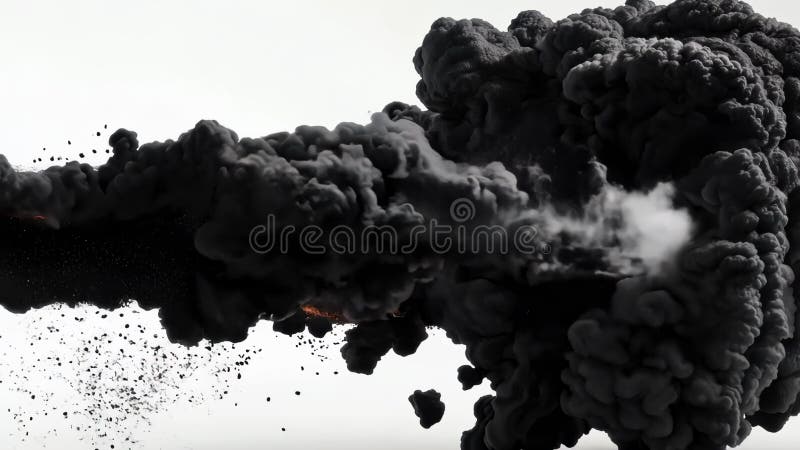 Black Smoke Cloud with Scattered Particles Stock Video - Video of ...