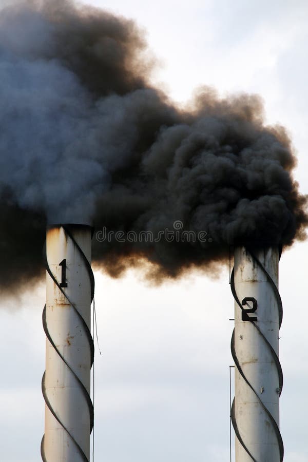 Smoke Stacks - Industrial Emission Stock Image - Image of living ...
