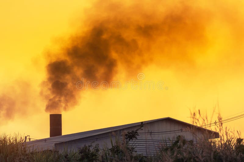 Smoke from a Factory Chimney Releases Air Pollution and Greenhouse ...