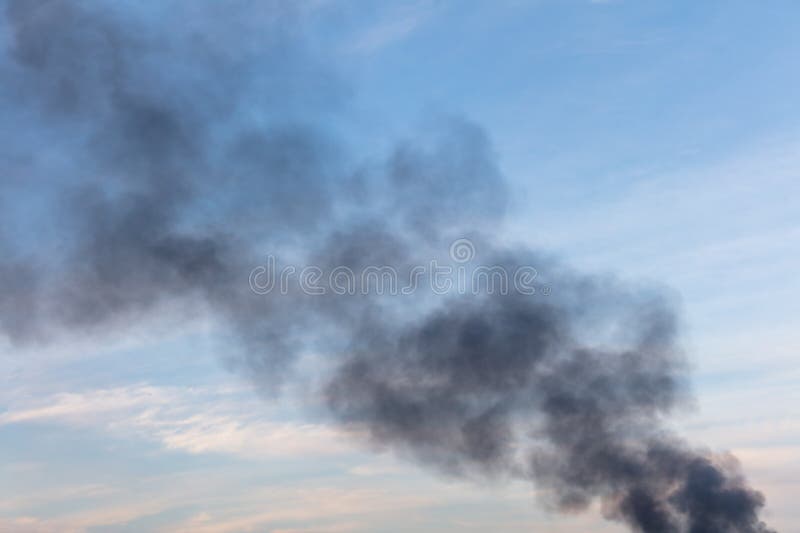 Black Smoke from a Fire Against the Sky Stock Photo - Image of energy ...