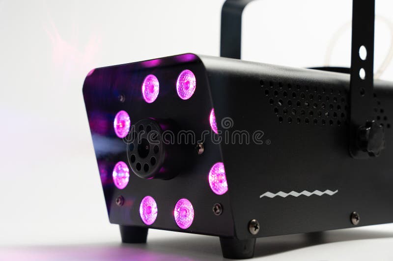 Black Smoke Machine with Purple Backlight and Black Frame. Stock Image ...
