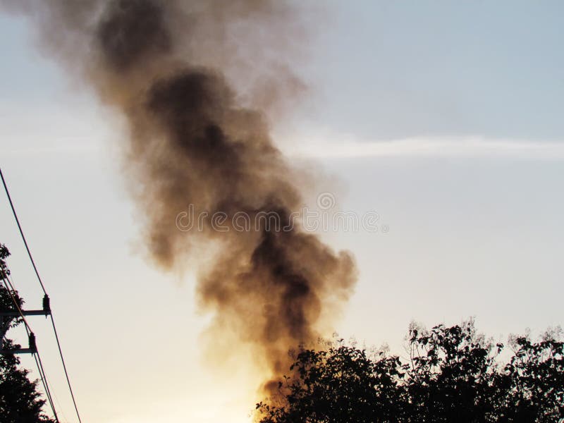 Smoke Rising from Tall Chimney Stock Photo - Image of industries, steam ...