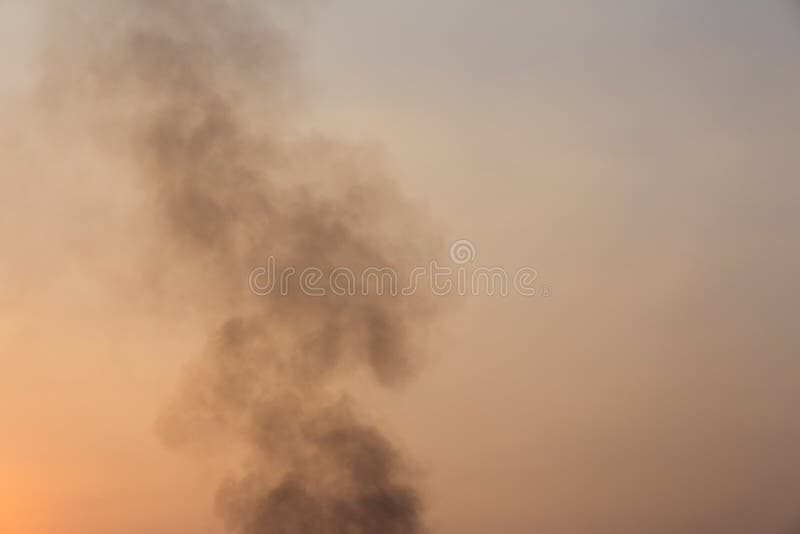 Black Smoke on Sunset Sky Background. Stock Image - Image of evil, iraq ...