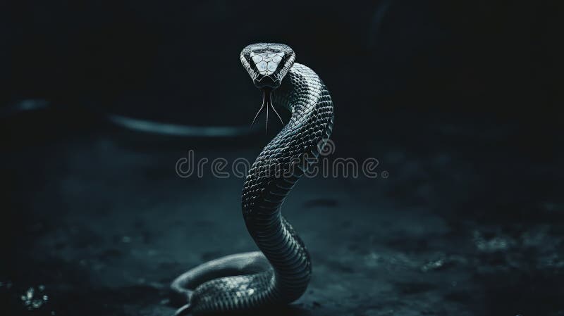 A Close-up of a Snake with a Dark Background Stock Image - Image of ...