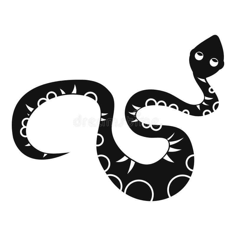 Black Snake Icon, Simple Style Stock Vector - Illustration of dangerous ...