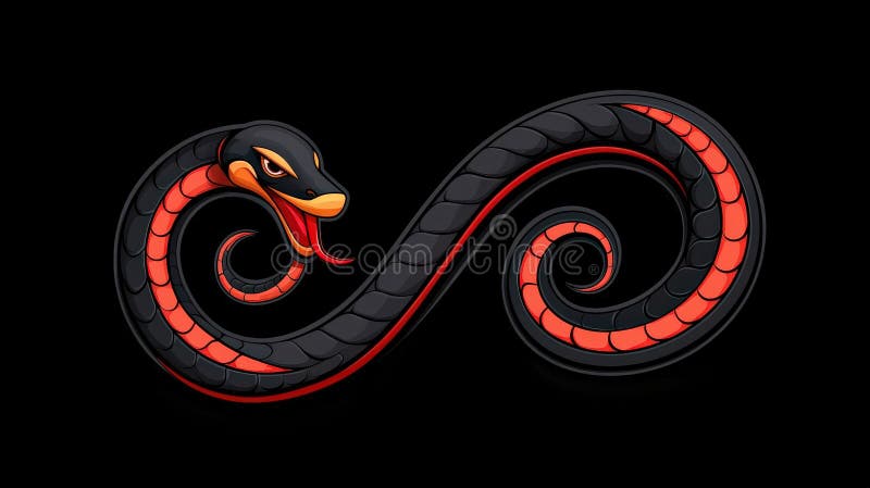 Black Snake with Red Accents in Infinite Loop Design for Dynamic ...
