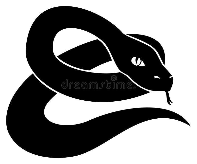 Vector. Black snake. stock vector. Illustration of emblem - 41271765