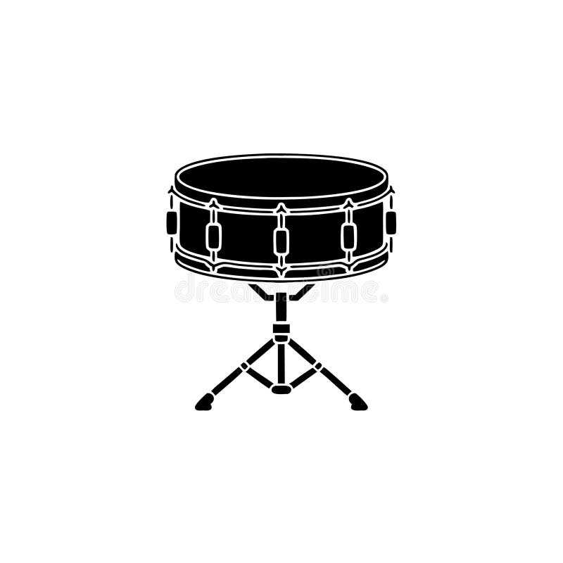 Black Snare Drum Vector Illustration on Stand for Music and Design ...
